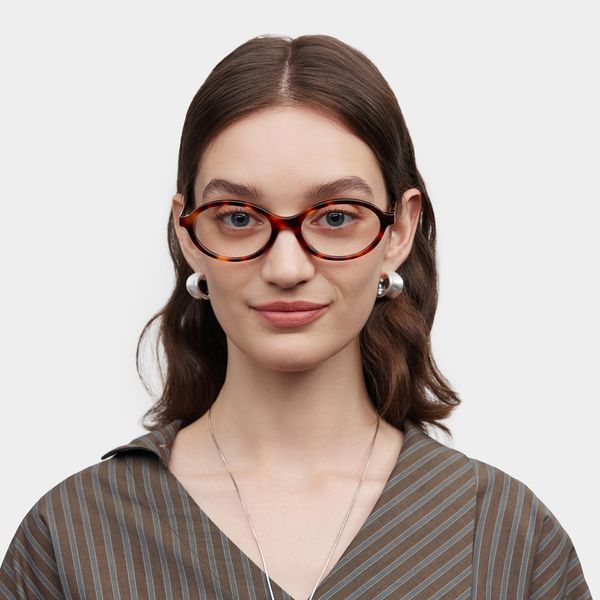 Oval Tortoise Eyeglasses- Everly Acetate Frame Glasses