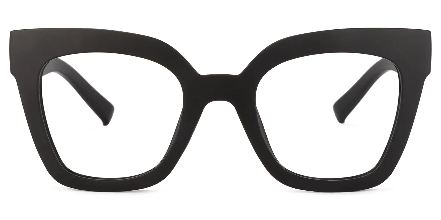 Malcolm Square Matte Black Glasses with Prescription