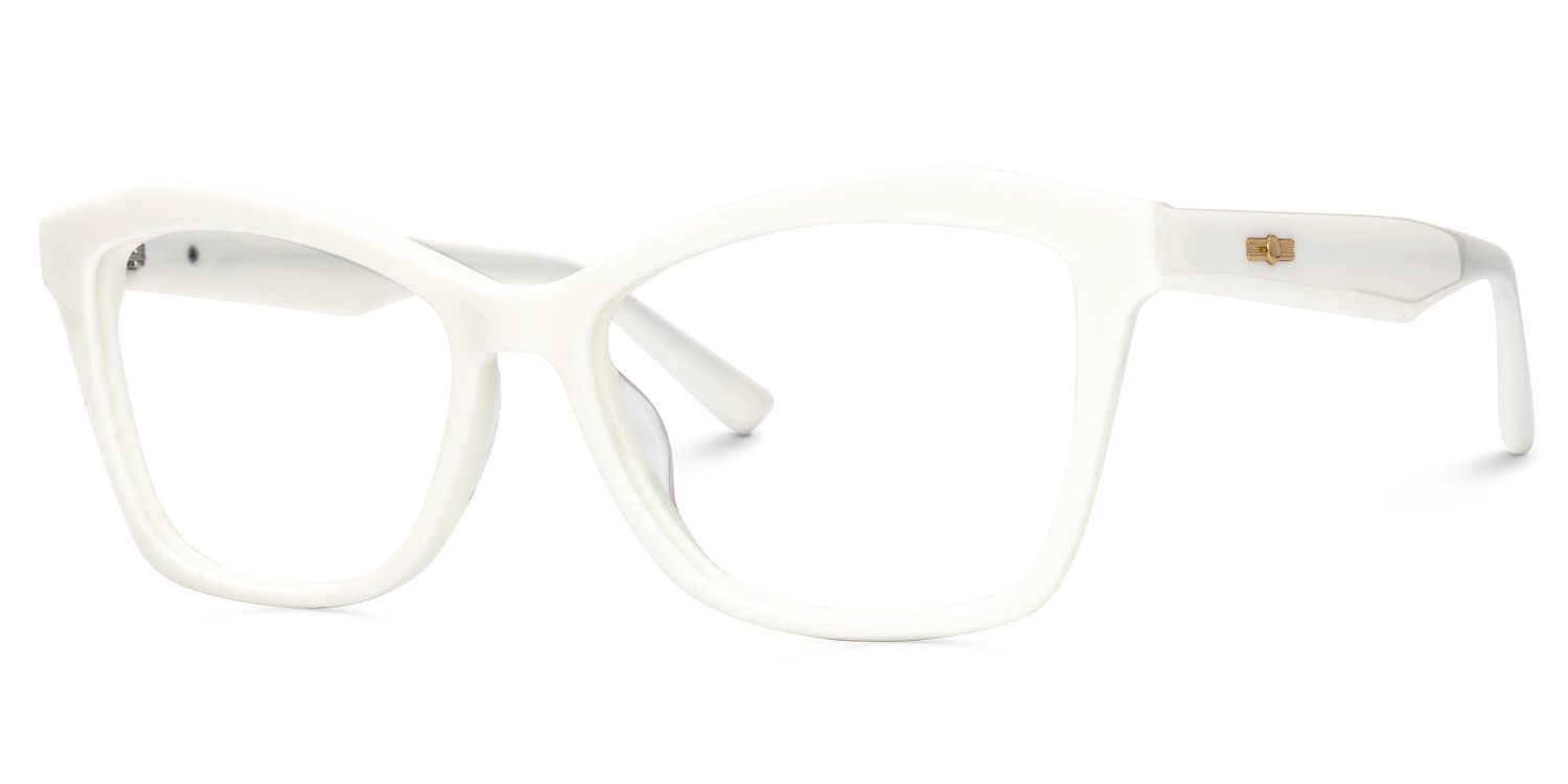 White Acetate Butterfly Eyeglasses- Angelee