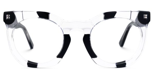 Leisa Round Black-Clear Glasses