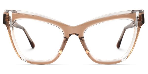 Saucie Light Brown Cat eye Frame Glasses | Zeelool